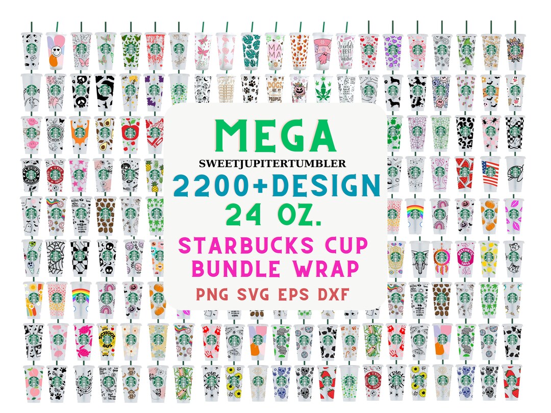 2200 Venti Cup SVG Bundle 24oz Venti Cold Cup Svg, Cold Cup Wrap, Svg ...