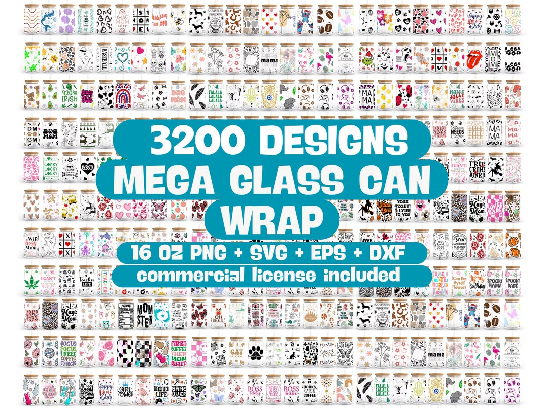 Libbey Glass Can Bundle 16oz Glass Can Svg, Libbey Glass Can Wrap, Svg ...
