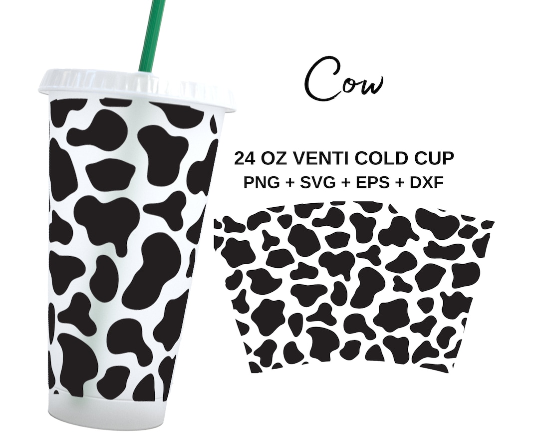 Cow Print Svg - 24oz Venti Cold Cup Svg, Cold Cup Wrap, Svg Files for ...