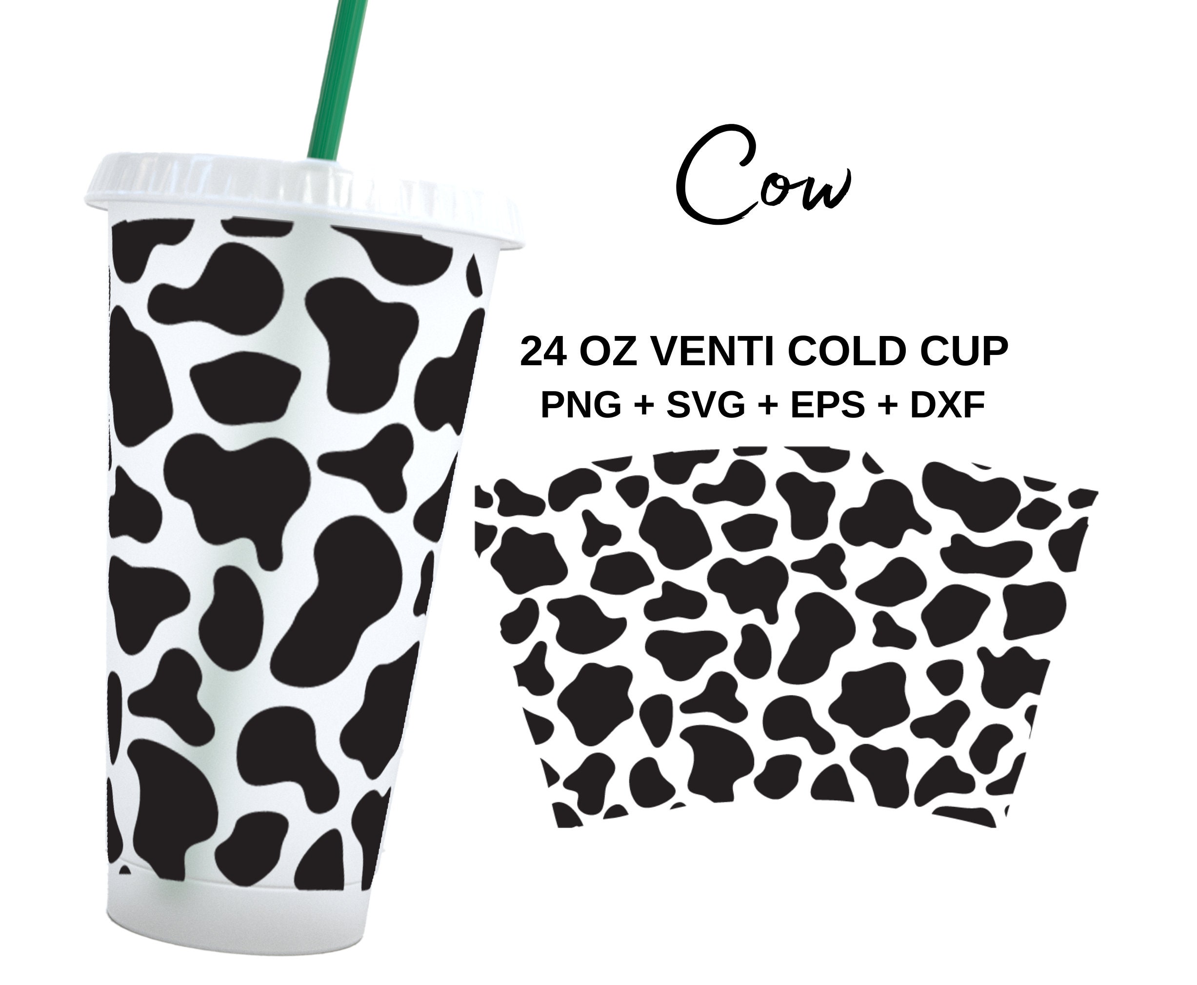 Cow Print Svg 24oz Venti Cold Cup Svg, Cold Cup Wrap, Svg Files for ...