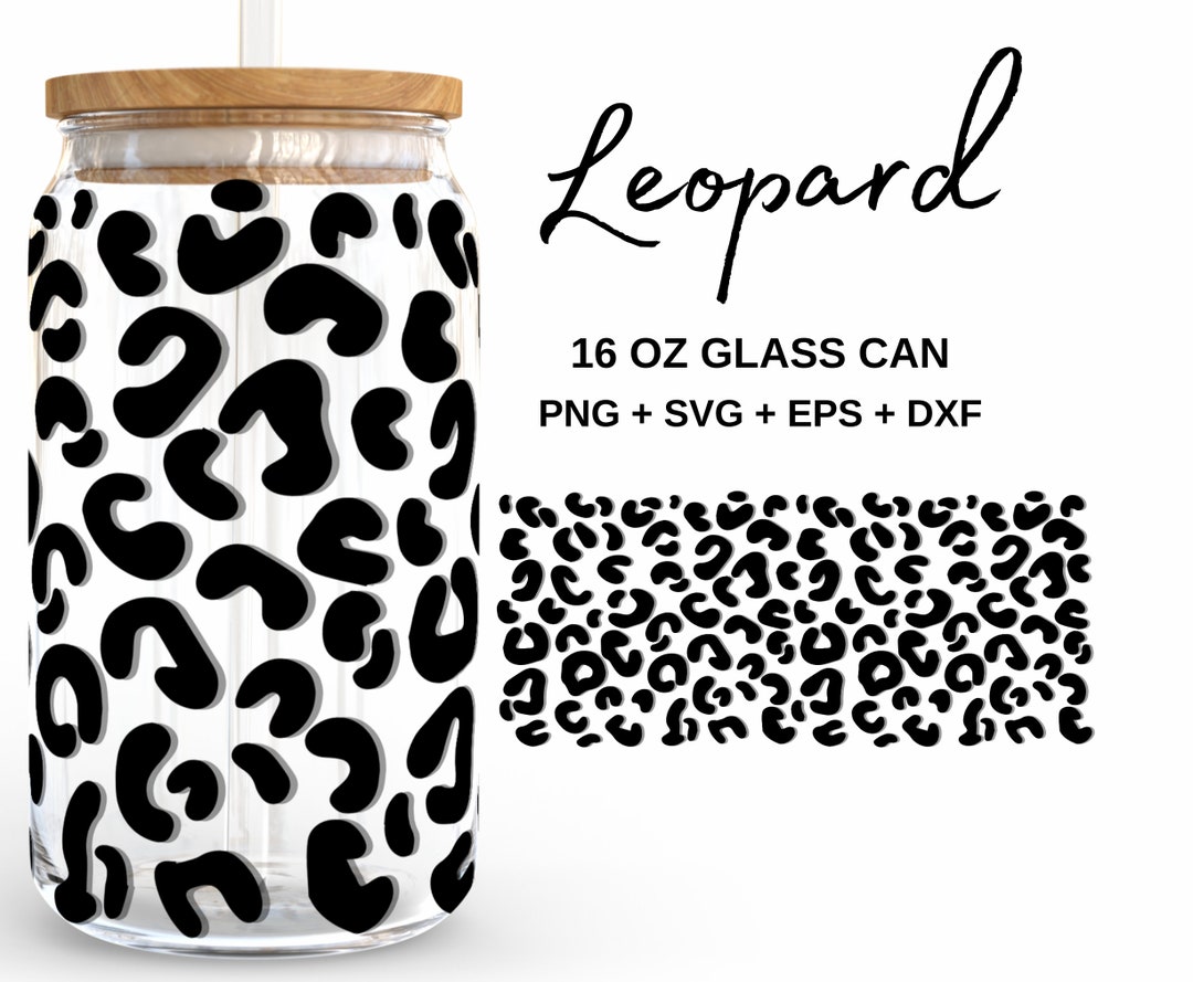 Cheetah Leopard - 16oz Glass Can Svg, Libbey Glass Can Wrap, Svg Files ...