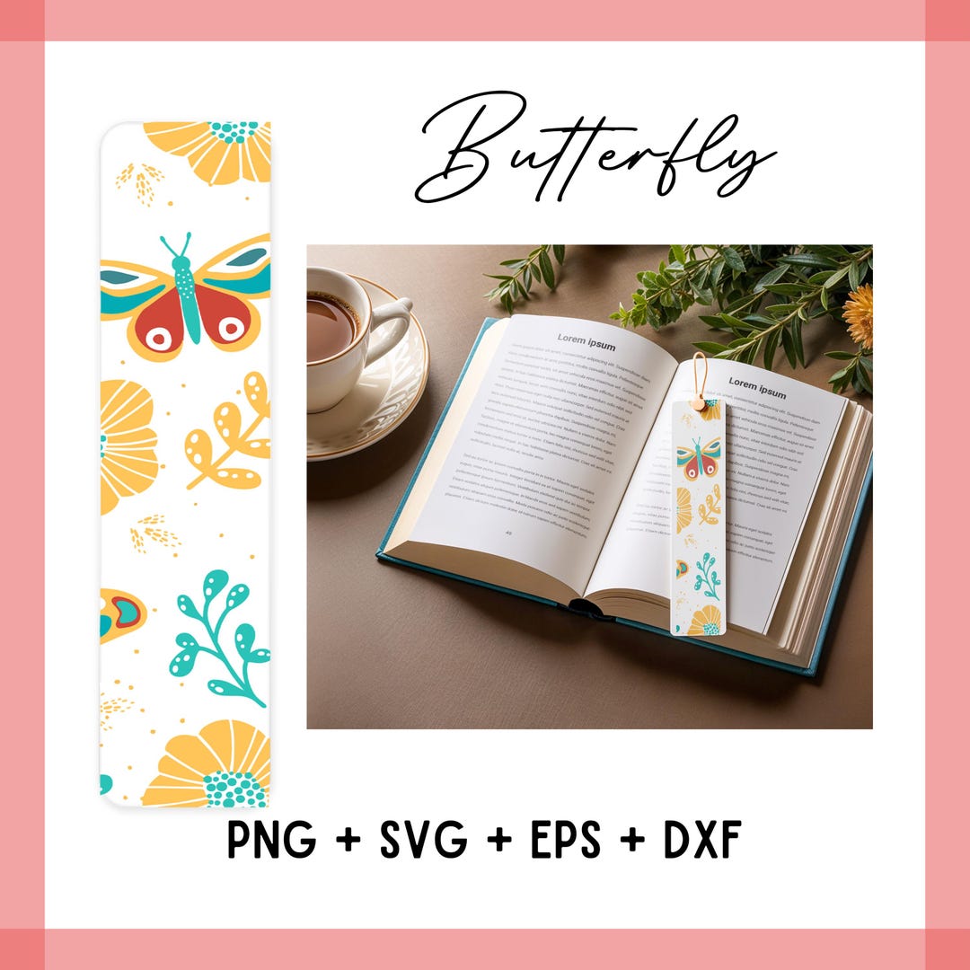 Bookmark SVG - Bookmark Template SVG, SVG, Boho Butterfly Bookmark Svg ...