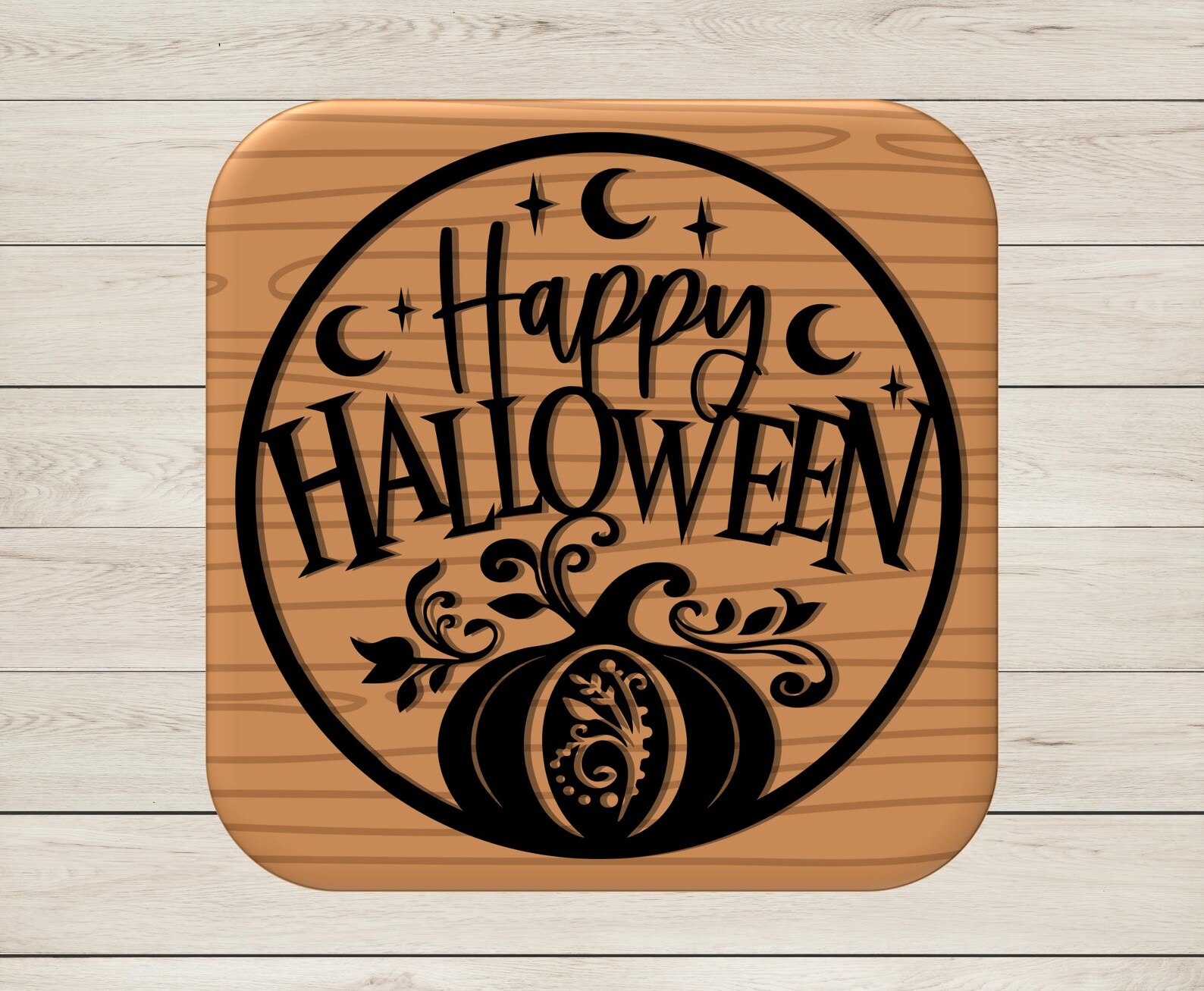 Happy Halloween Door Sign Svg, Happy Halloween Hanger Svg, Halloween ...
