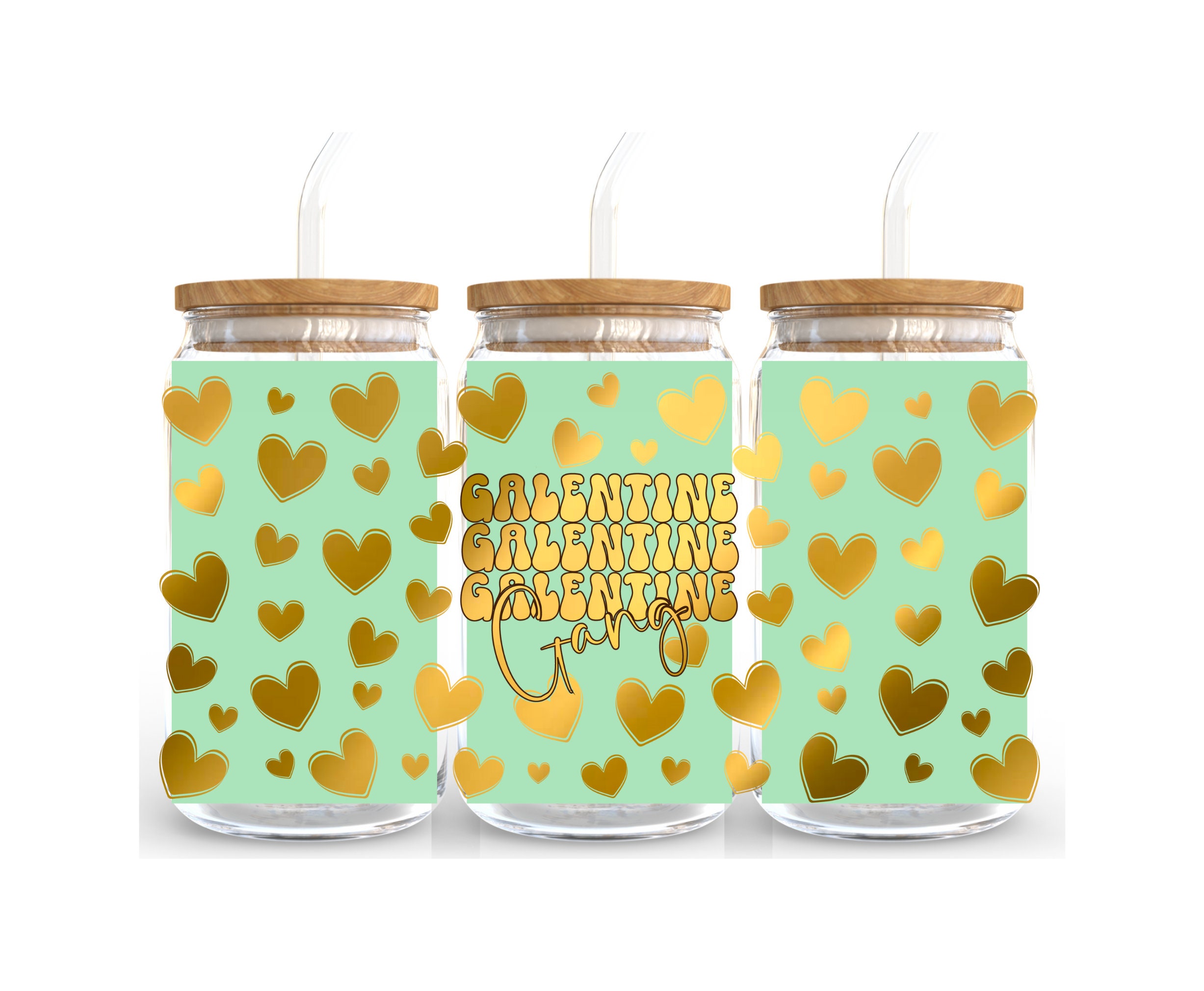 Galentine Gang 16oz Glass Can Svg, Libbey Glass Can Wrap, Svg Files for ...