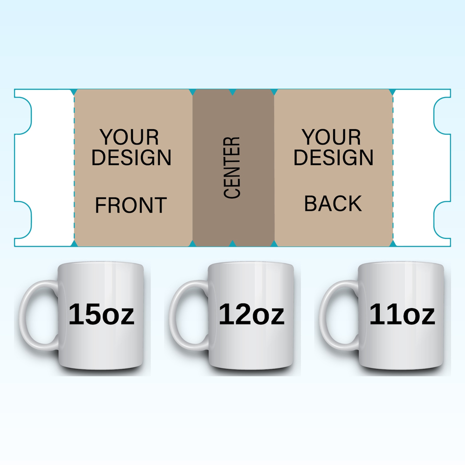 11oz 12oz 15oz Mug Template Bundle, Full Wrap Template, Mug Full Wrap ...