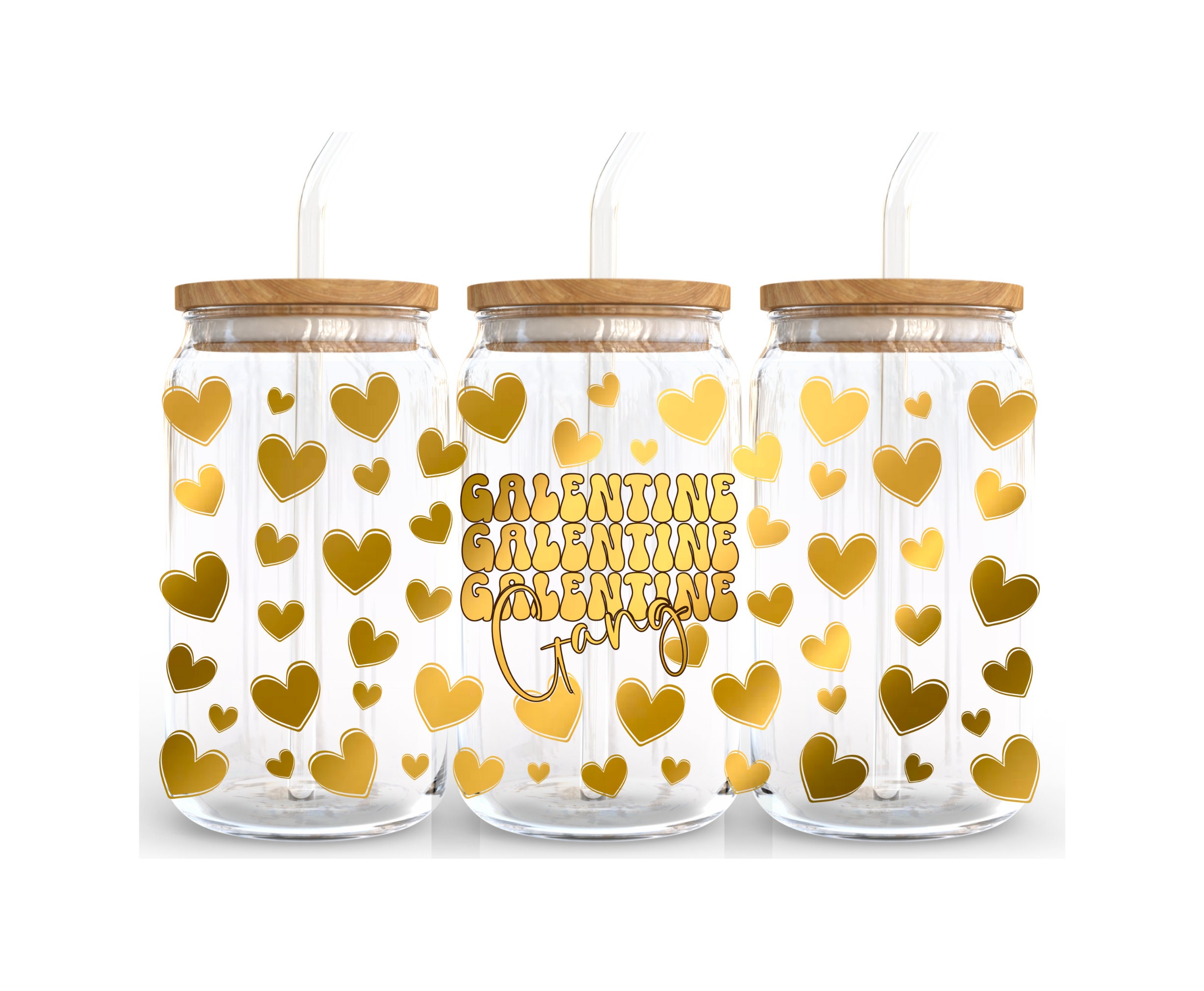 Galentine Gang 16oz Glass Can Svg, Libbey Glass Can Wrap, Svg Files for ...