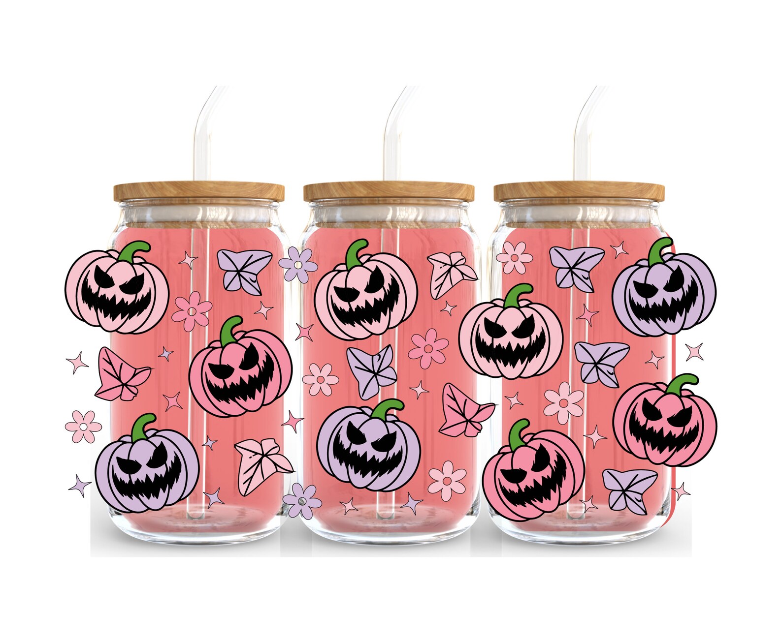 Cute Pumpkin 16oz Glass Can Svg, Libbey Glass Can Wrap, Svg Files for ...