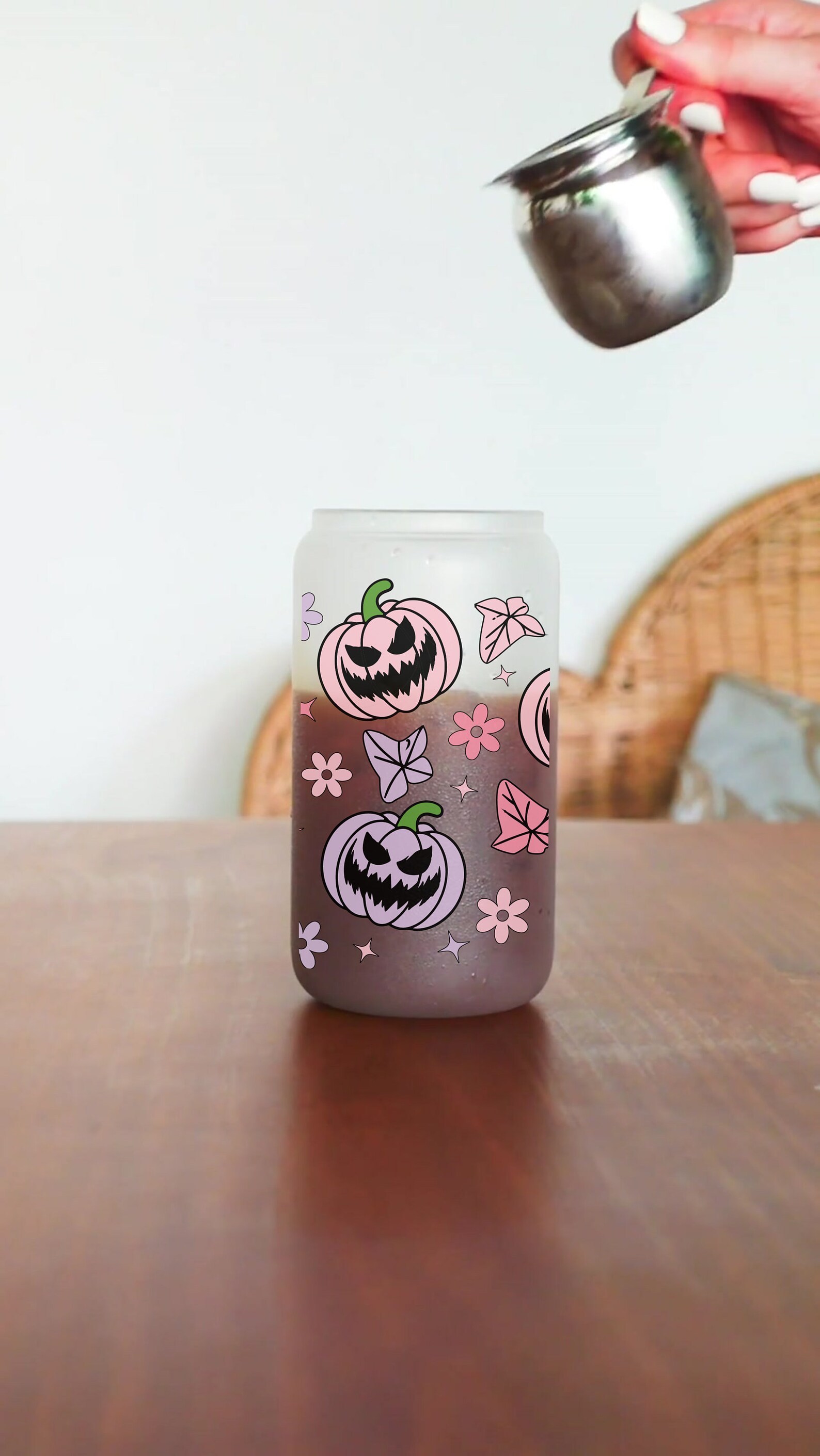 Cute Pumpkin 16oz Glass Can Svg, Libbey Glass Can Wrap, Svg Files for ...