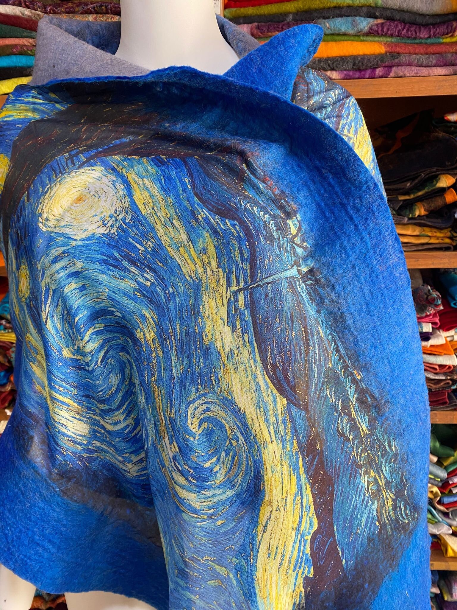 Vincent Van Gogh Starry Nightfelt Shawl felted Scarffelt - Etsy
