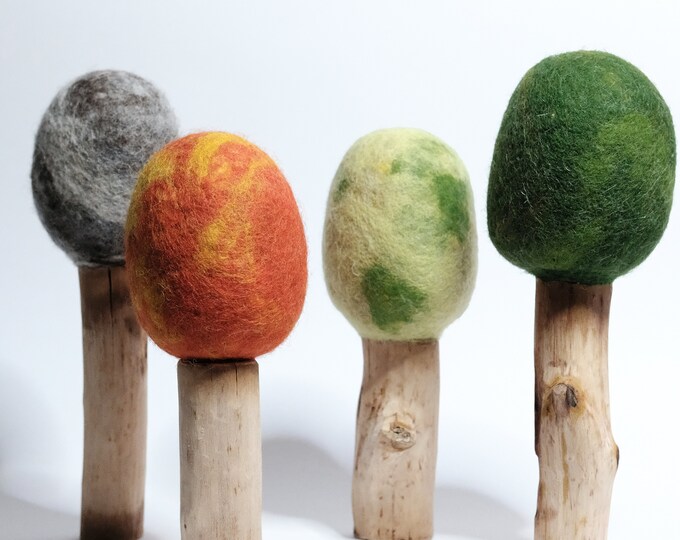 Seasonal Wooden Felt Trees - Set of 4 Tree - Etsy