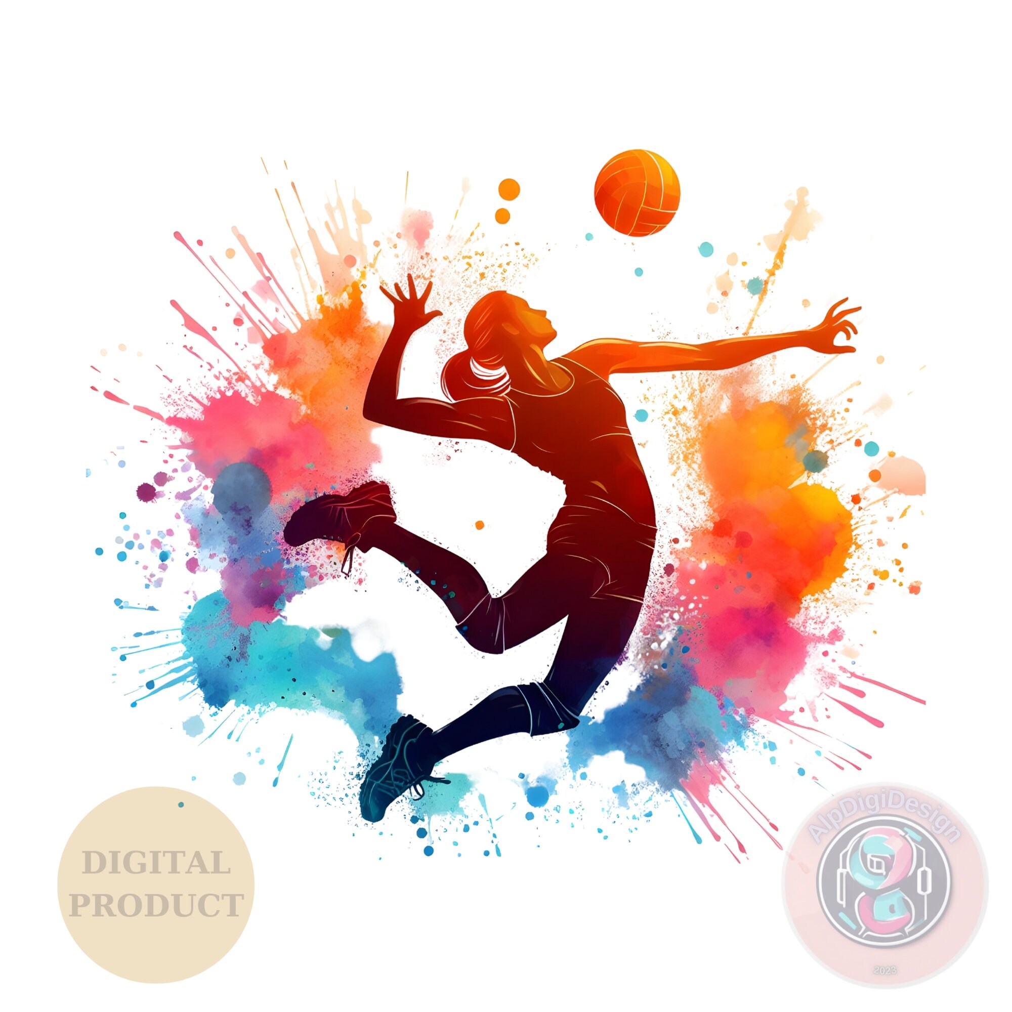 Volleyball Girl Shirt Png, Watercolor Girl Volleyball Silhouette Player ...