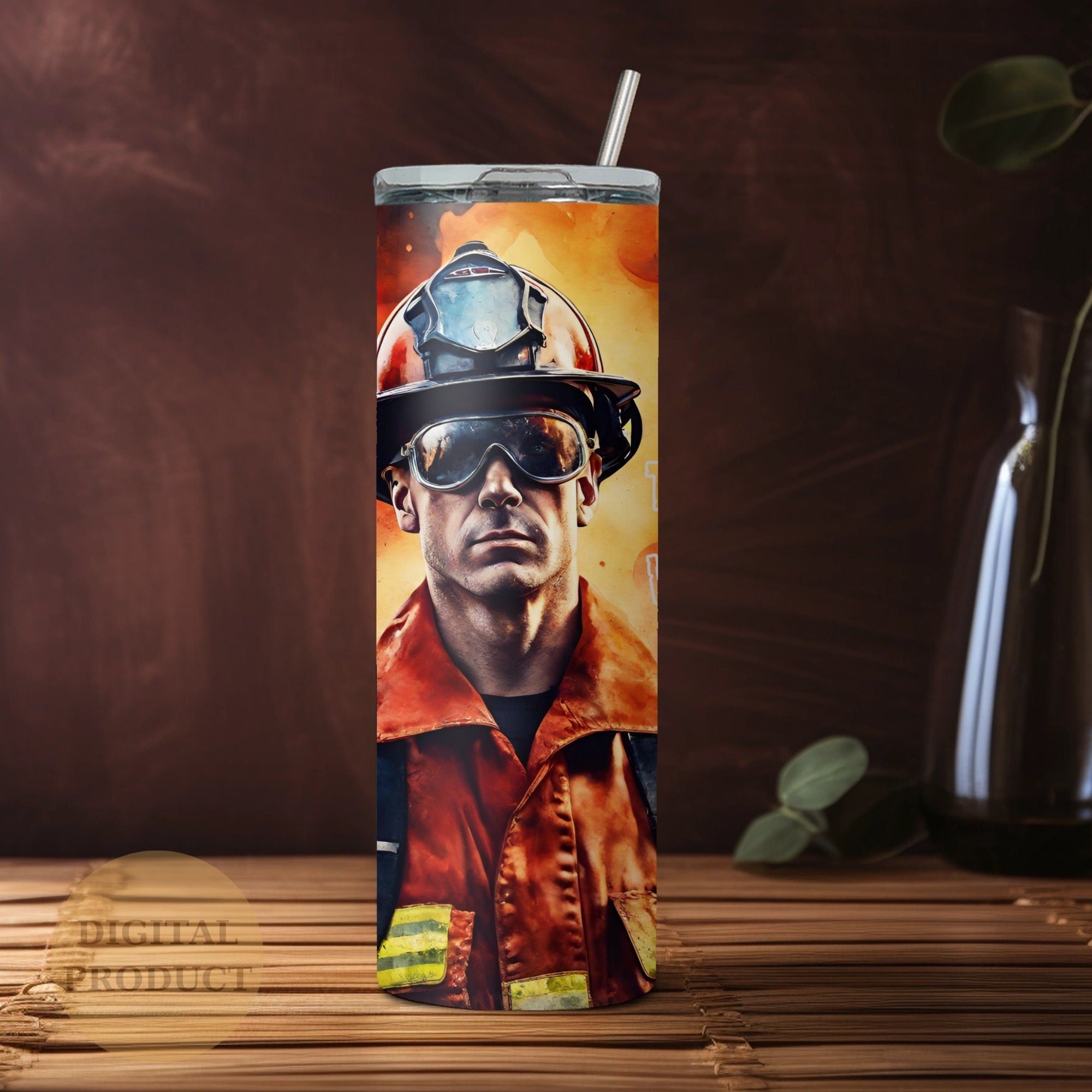 Fireman Tumbler Wrap, Firefighter Sublimation Tumbler Design, Fireman ...