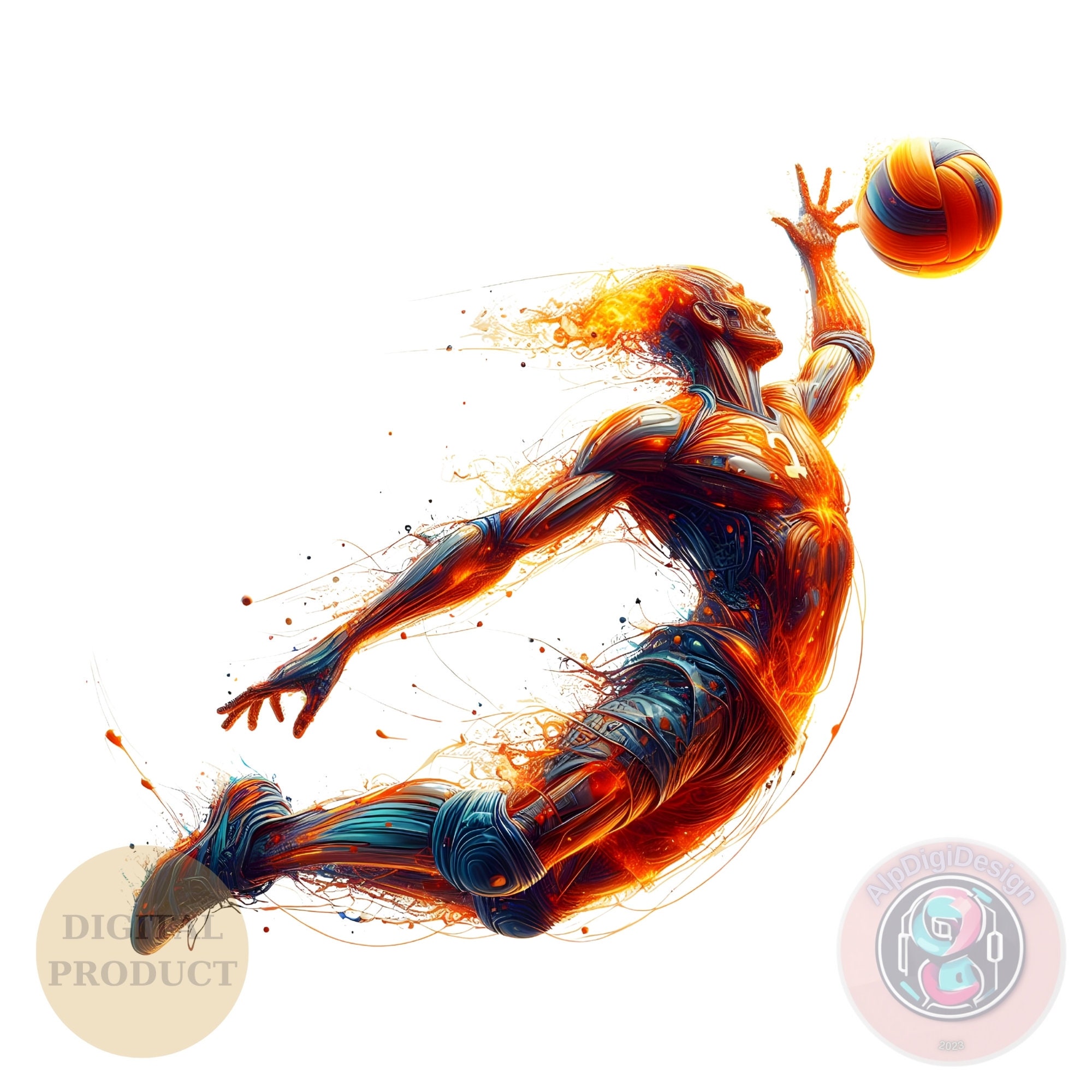 Volleyball Man Png for Shirt, Flying Volleyball Player Svg for Cricut ...