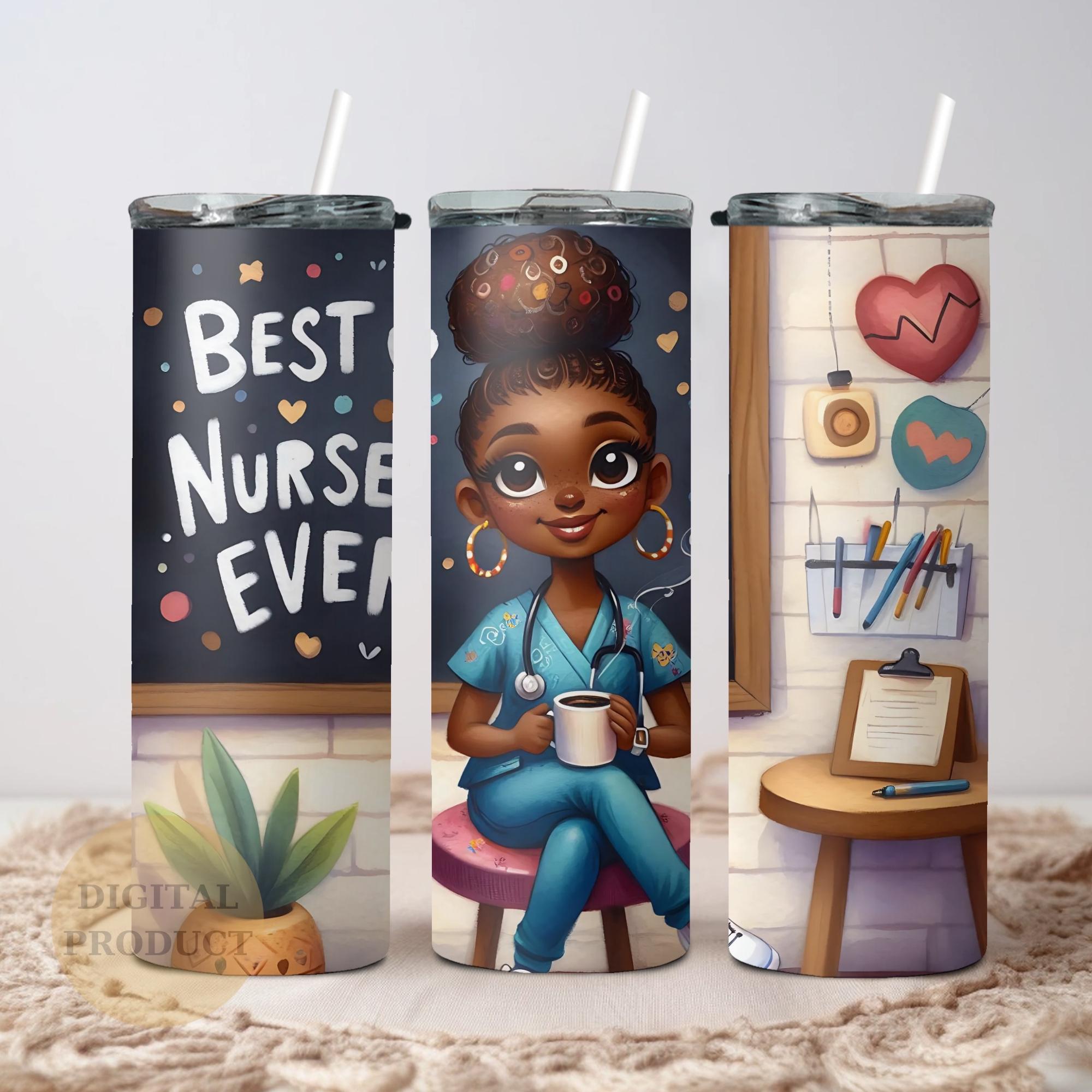 Cute Nurse 20oz Tumbler Wrap Svg Png, Nurse Life Sublimation Tumbler ...