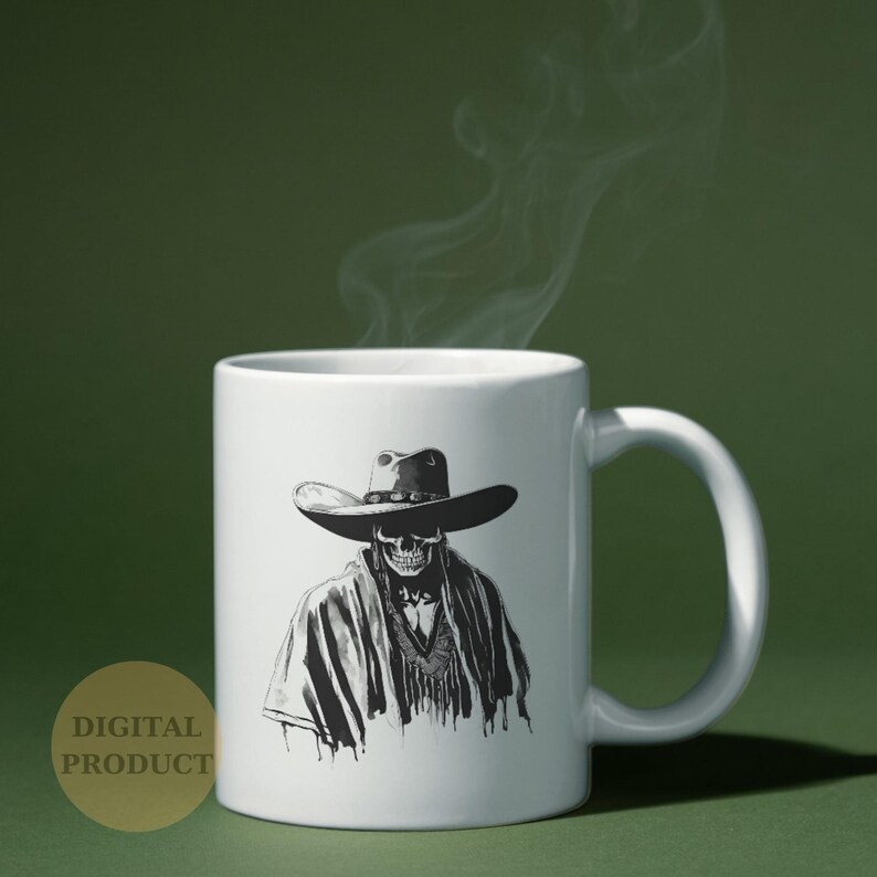 Cowboy Hat With Skull Png Svg, Western Skull Cowboy Shirt Design Png, Skull With Cowboy Hat Svg ...