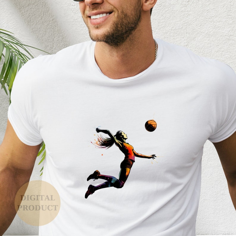 Volleyball Spike Silhouette Svg Png, Watercolor Girl Volleyball Player ...