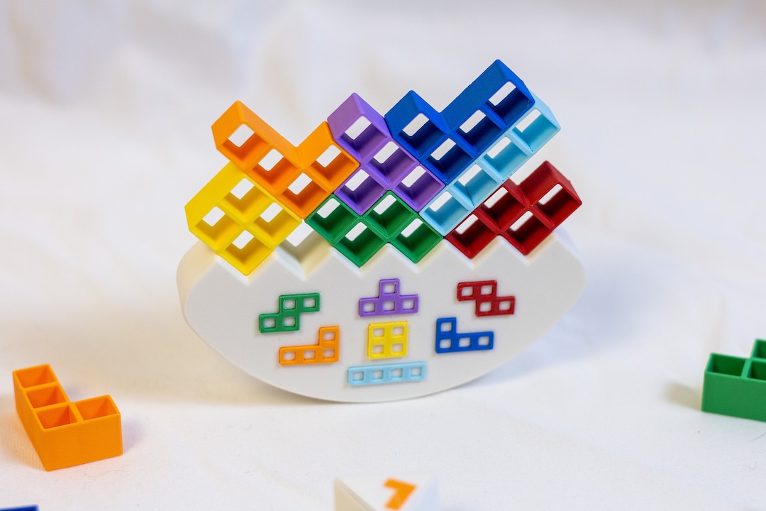 Tetromino Tumble, Tetris Balance Game Tetris-inspired Balance Toy mini ...