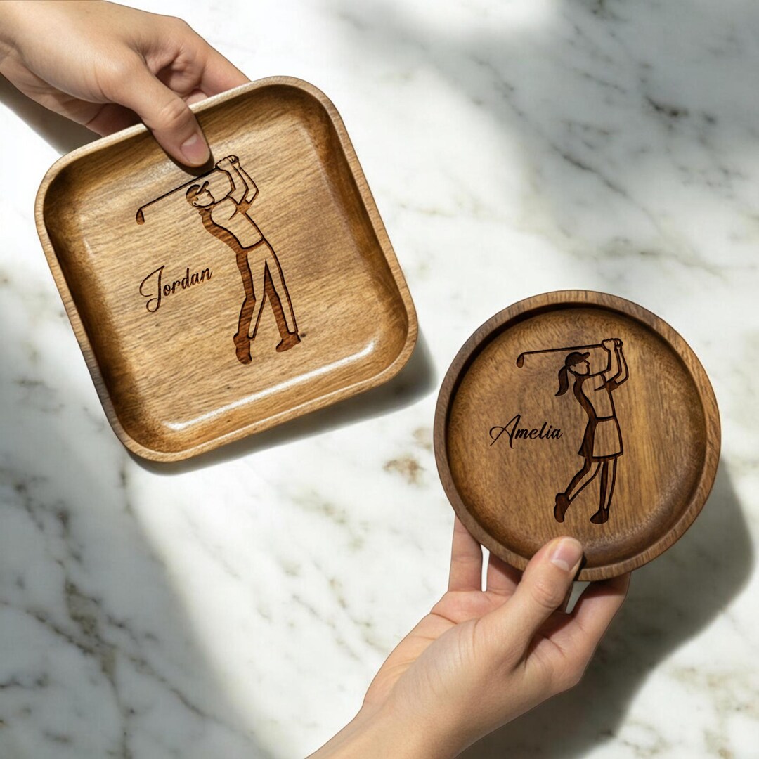 Custom Golf Wooden Ring Dish – Engraved Gift for Golfers - Etsy