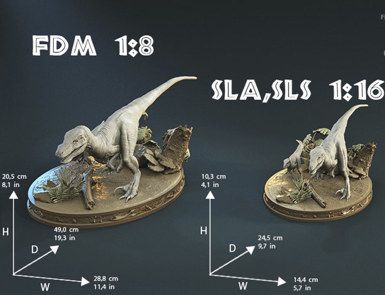 Blue & Baby Blue Hunting 3D Model, Jurassic Park Raptor Print Files ...