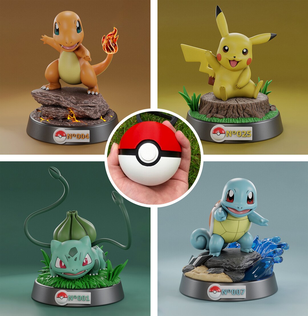 Pokemon Best Friends STL Pack 4 Pokemon 3D Model Set Pikachu - Etsy