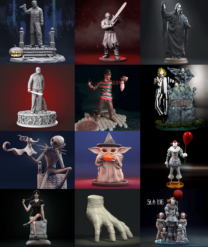 Halloween STL PACK Scary Characters 3D Models Halloween - Etsy UK