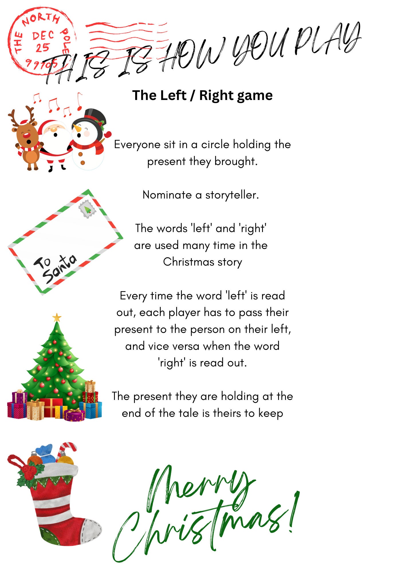 Australian Christmas | Left Right Game | Gift Exchange | Christmas Game ...