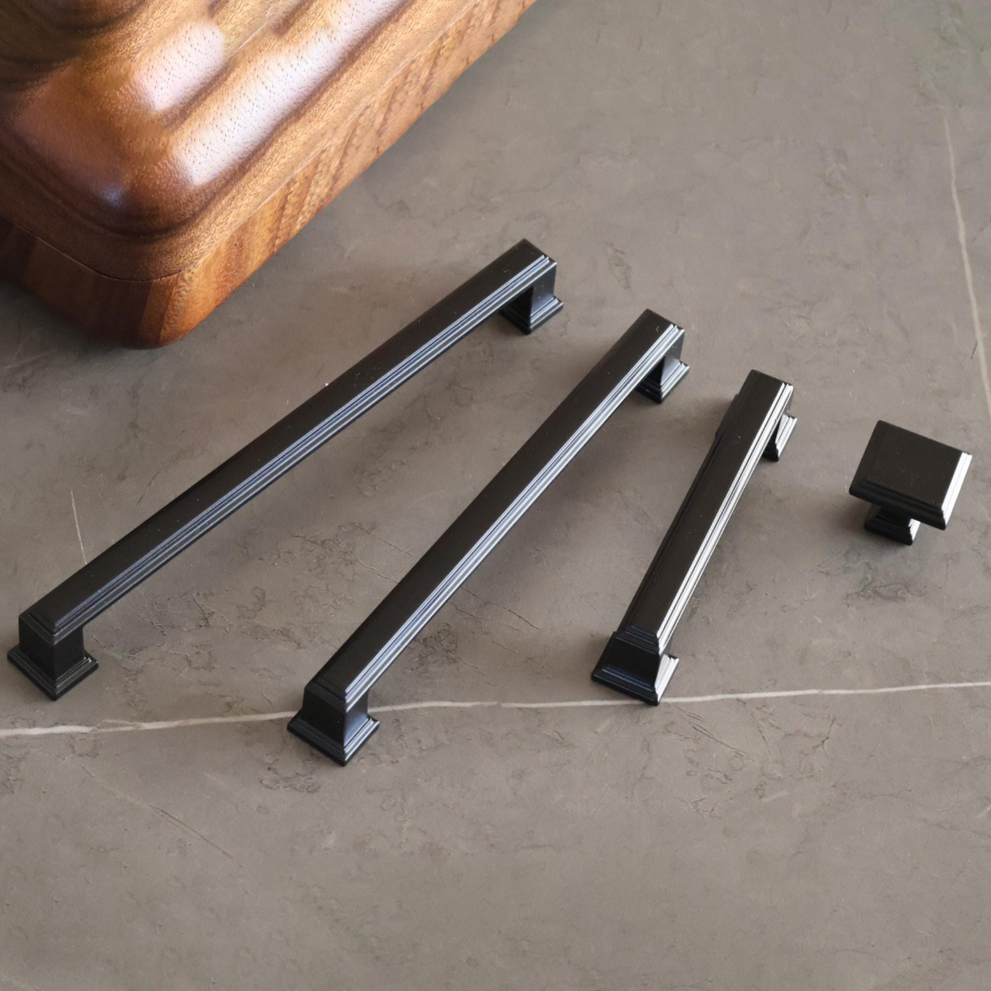 Hampton Style Cabinet Handles Matte Black Drawer Pull for Kitchen ...