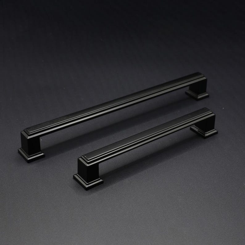Hampton Style Cabinet Handles Matte Black Drawer Pull for Kitchen ...