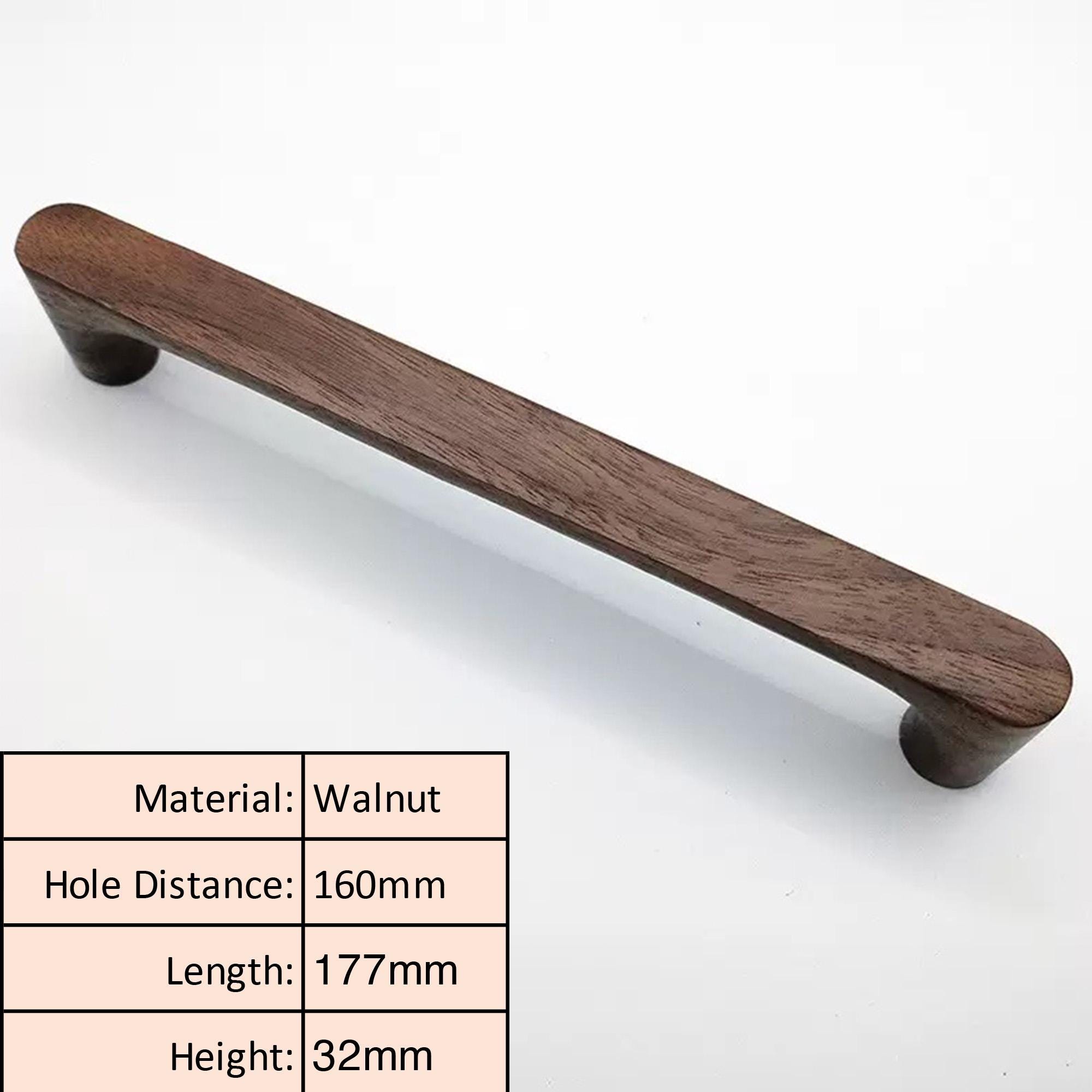 Walnut Natural Wood Cabinet Drawer Handles – Design Pulls for Cupboard ...