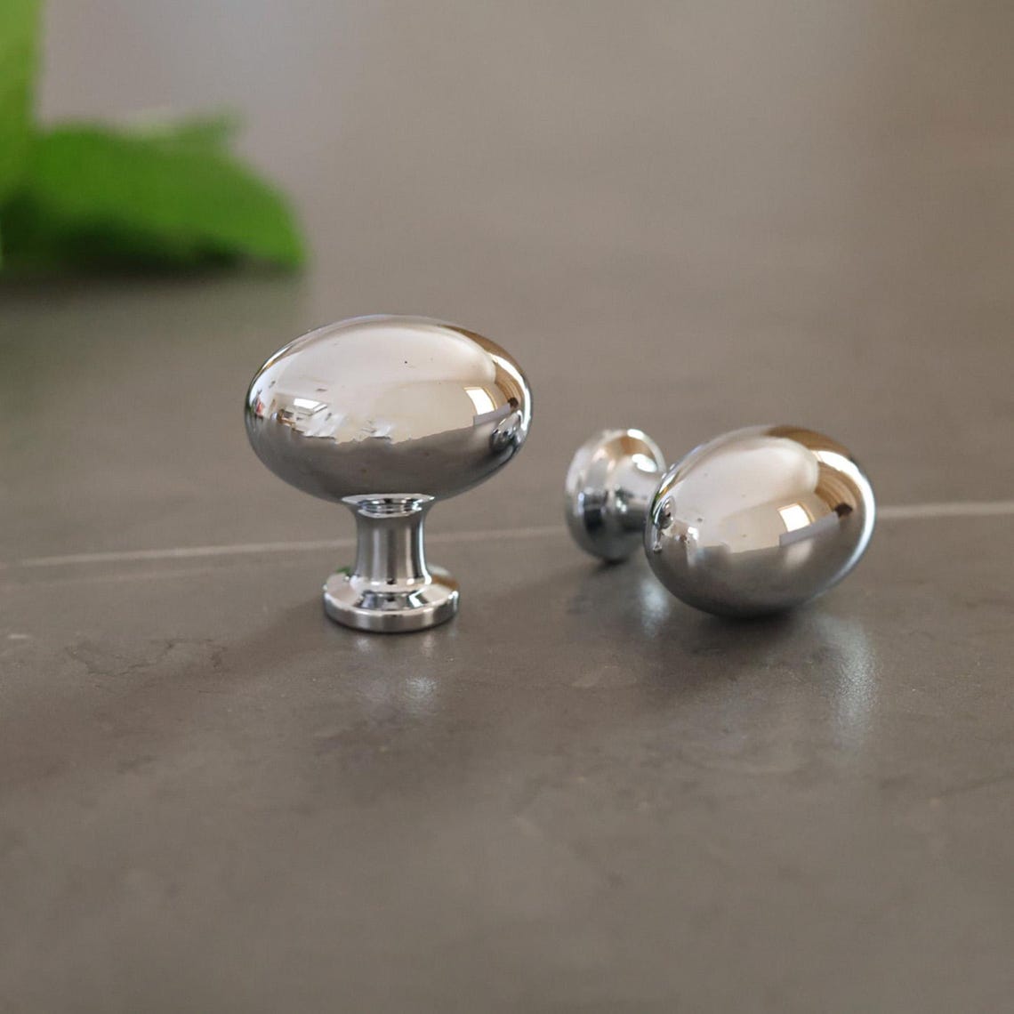 Polished Chrome Oval Cabinet Knobs Modern Drawer Pull Modern Style Chic ...