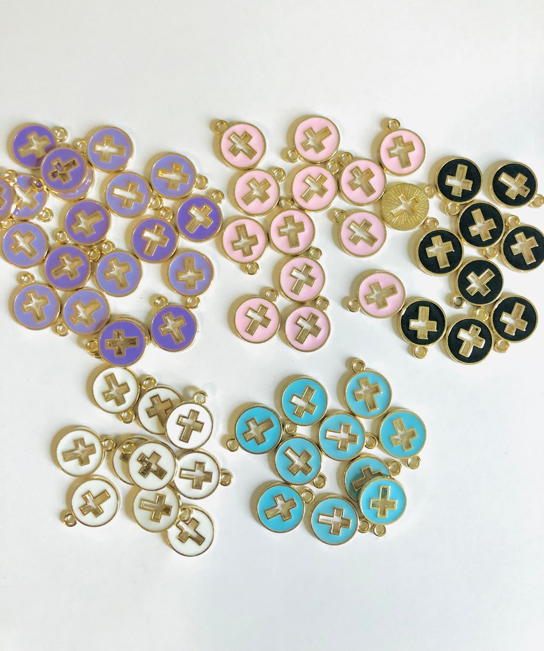 15 Mm Enamel Cross Charms| Cross Pendants | Enamel Charms| Rosary ...