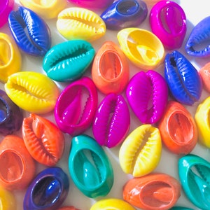 Tie Dye Cowrie Shell Beads | No Hole Sea Shells, DIY Jewelry Making - Etsy