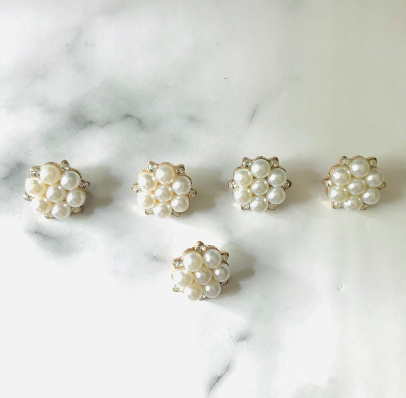 23mm Faux Pearls and Rhinestones Buttons Large Buttons for Clothing ...