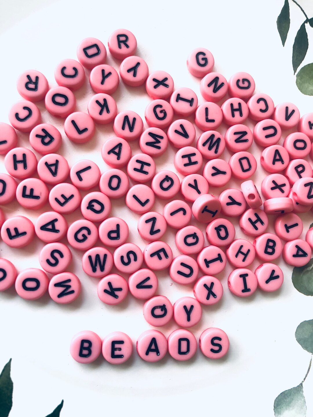 10mm Peach Letter Beads|bracelet Making Alphabet| DIY Jewelry Letters ...