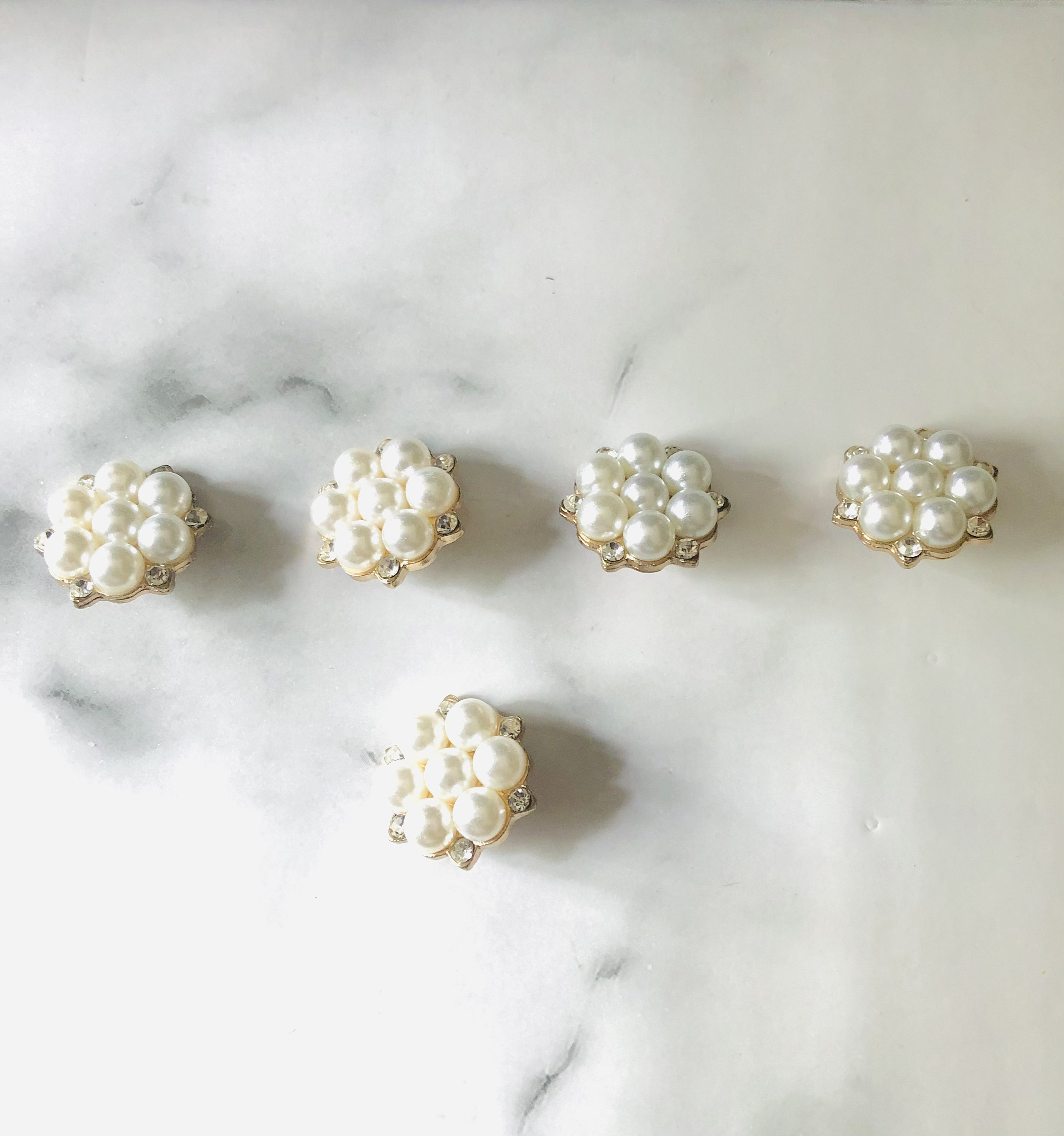 23mm Faux Pearls and Rhinestones Buttons Large Buttons for Clothing ...