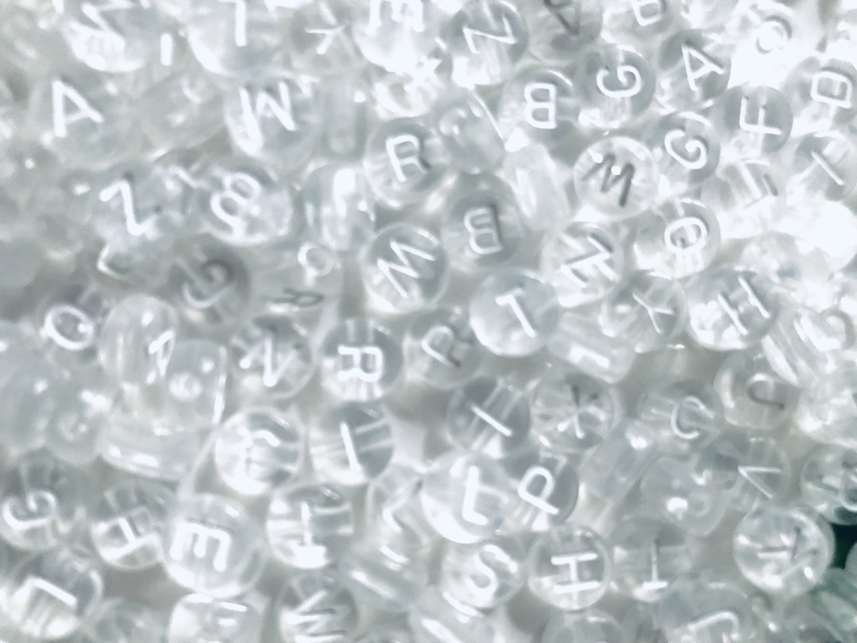 7mm Alphabet Beads, Transparent Letter Beads, Clear Words Beads ...