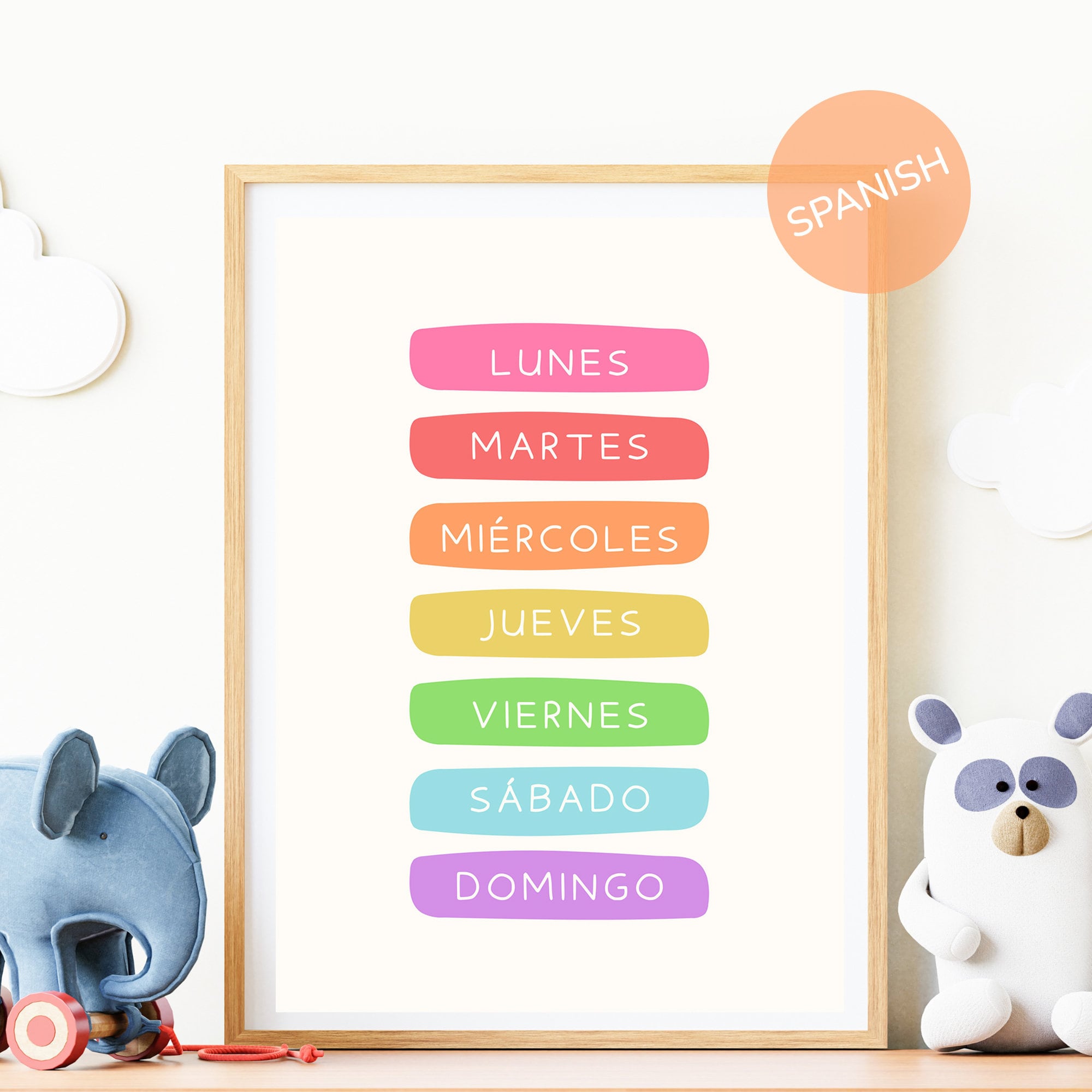 Days of the Week in Spanish, En Español, Bilingual Educational Poster ...