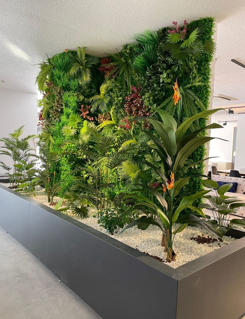 Artificial Plant Wall Mixed Artificial Flower Wall Cladding Home ...