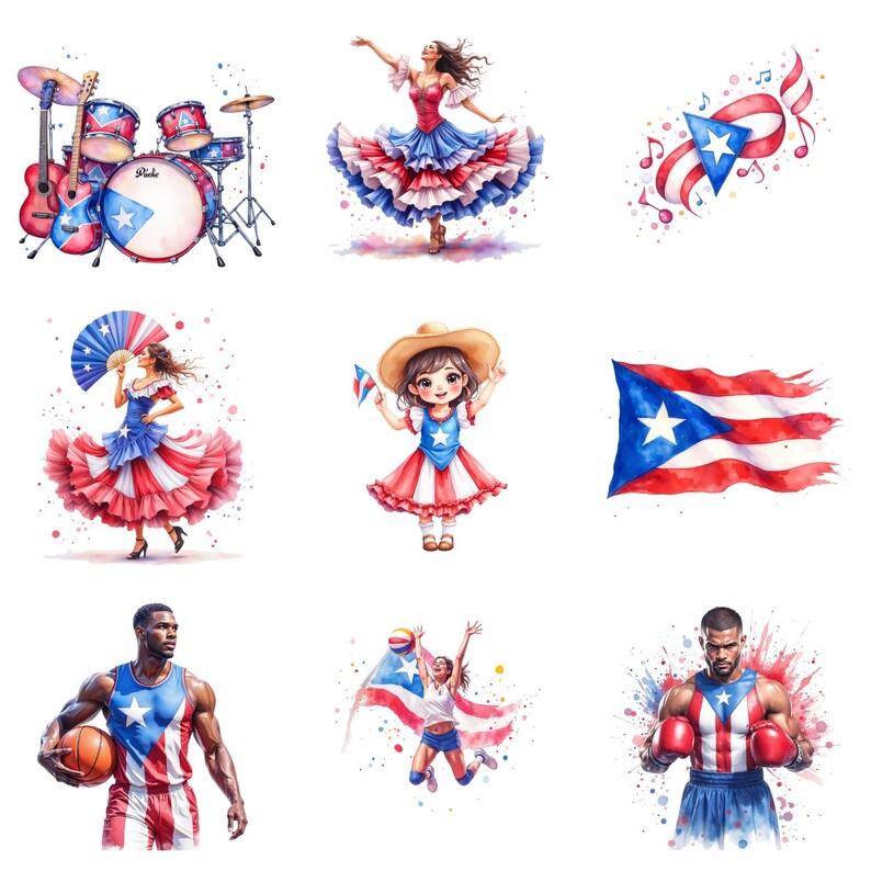 40 Puerto Rico Clipart PNG JPG SVG Bundle, Pr Flag Art & Landmarks ...