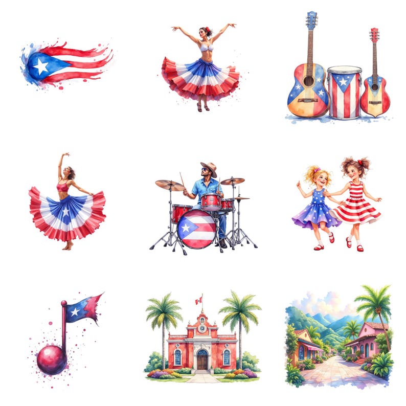40 Puerto Rico Clipart PNG JPG SVG Bundle, Pr Flag Art & Landmarks ...