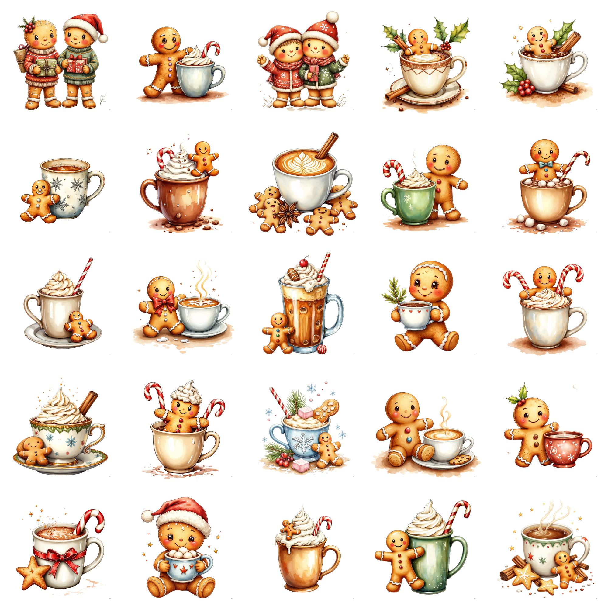 200 PNG Gingerbread Man Clipart, Christmas Cookie PNG, Cute Holiday ...