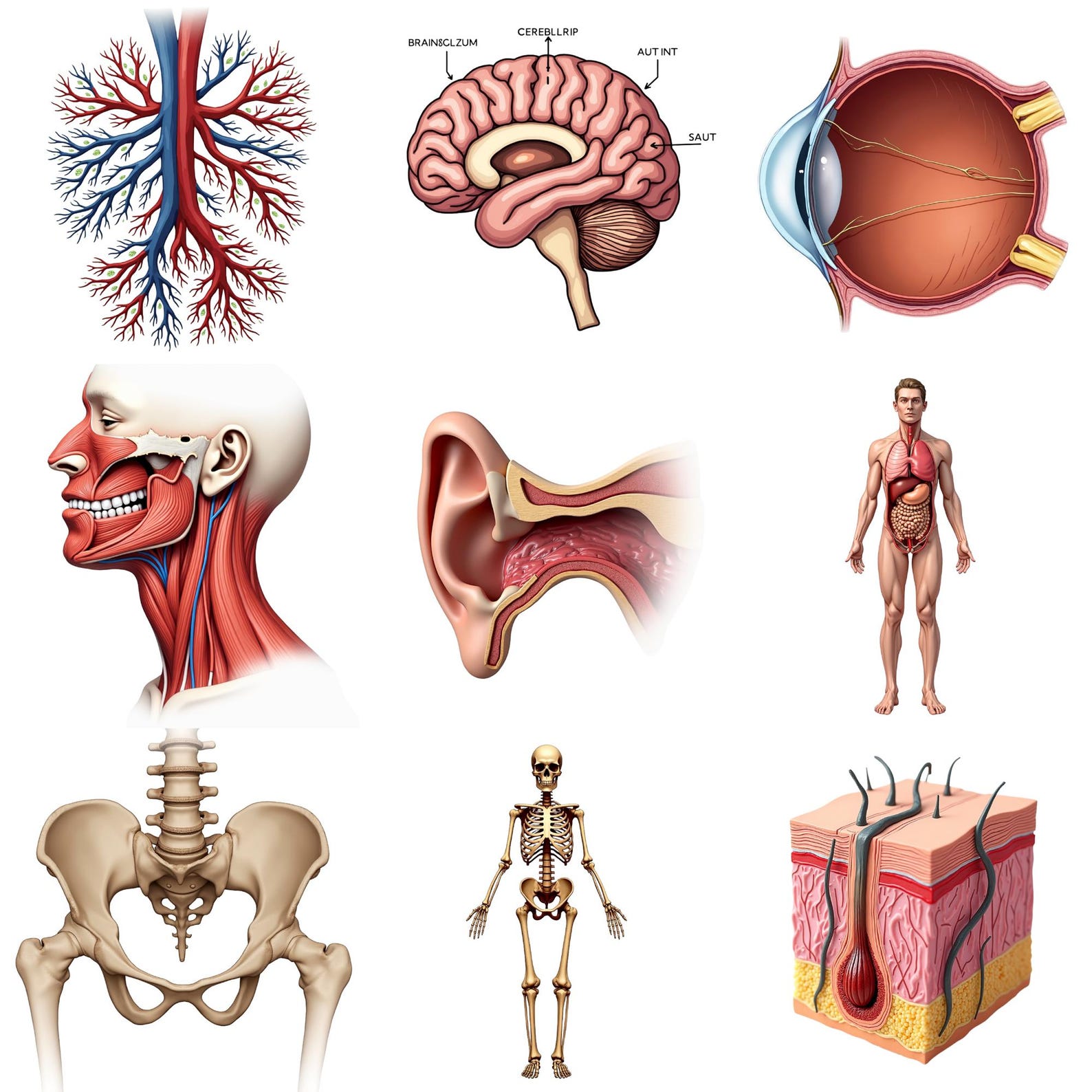 Human Anatomy Clipart Bundle, Watercolor Body Organs PNG, Medical ...