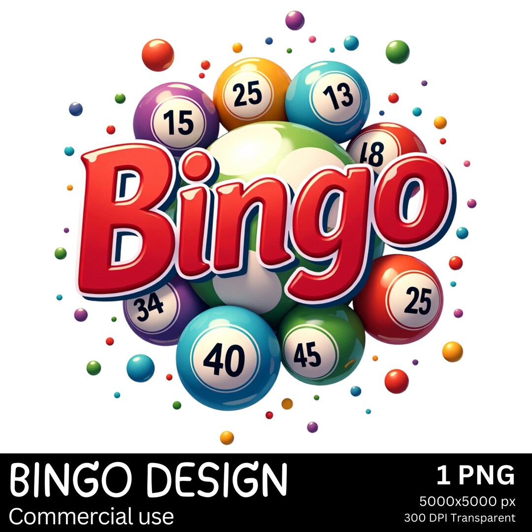 Bingo T-shirt Sublimation Design PNG, Colorful Bingo Balls Graphic ...