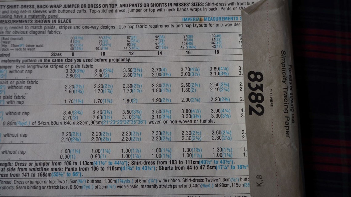 Simplicity 8382, Paper Sewing Pattern, Maternity Dress, Jumper, Top ...