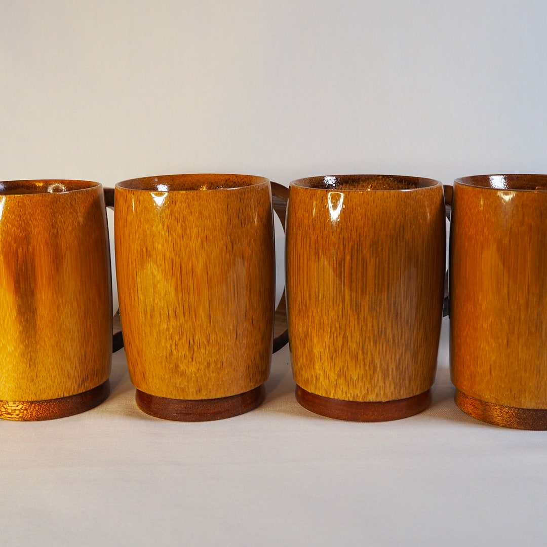 Vintage Wooden Mugs, Designed by Max Brand, Mid Century, Set of 4, Made ...