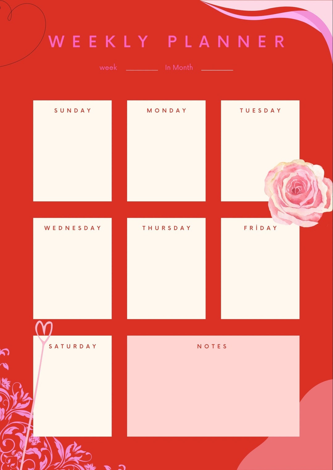 Weekly Planner - Etsy