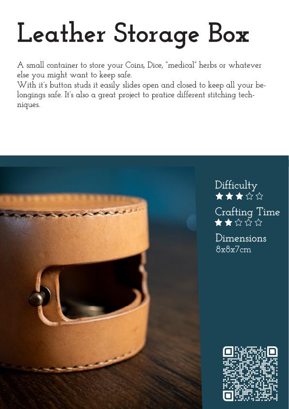 Leather Storage Pouch Pattern Leather Craft Dice Box Template, PDF ...