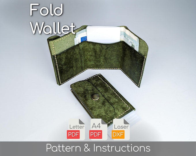 Laser and PDF Leather Tri Fold Wallet Pattern - Etsy Canada
