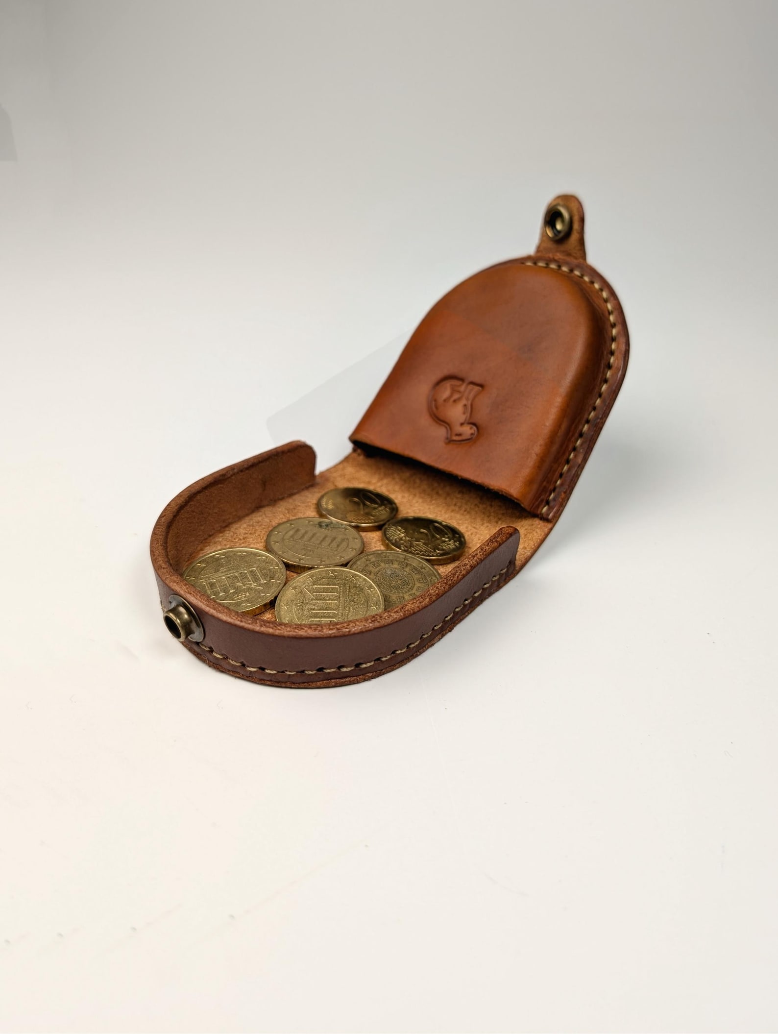 Handcrafted Coin Leather Wallet Horseshoe Pocket Coin Purse Snap Closure Vintage Change Pouch ...