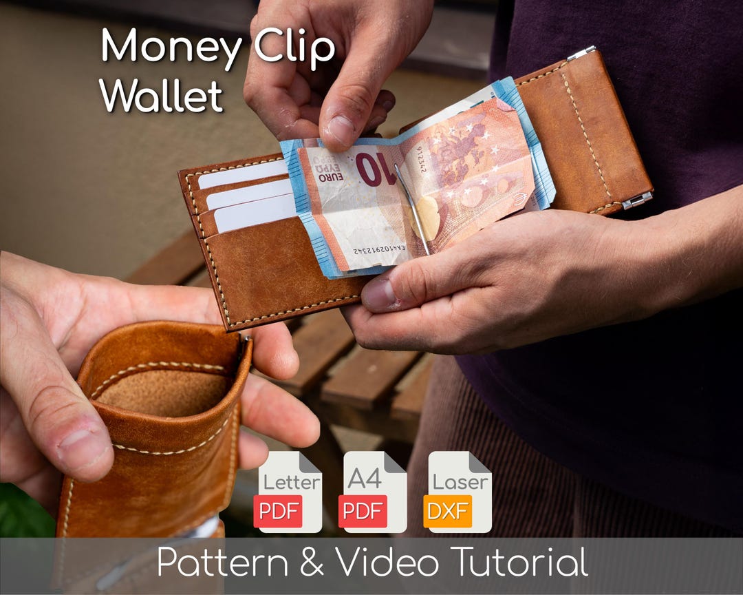 Money Clip Wallet Pattern Leathercraft Slim Bifold Wallet Pattern PDF ...